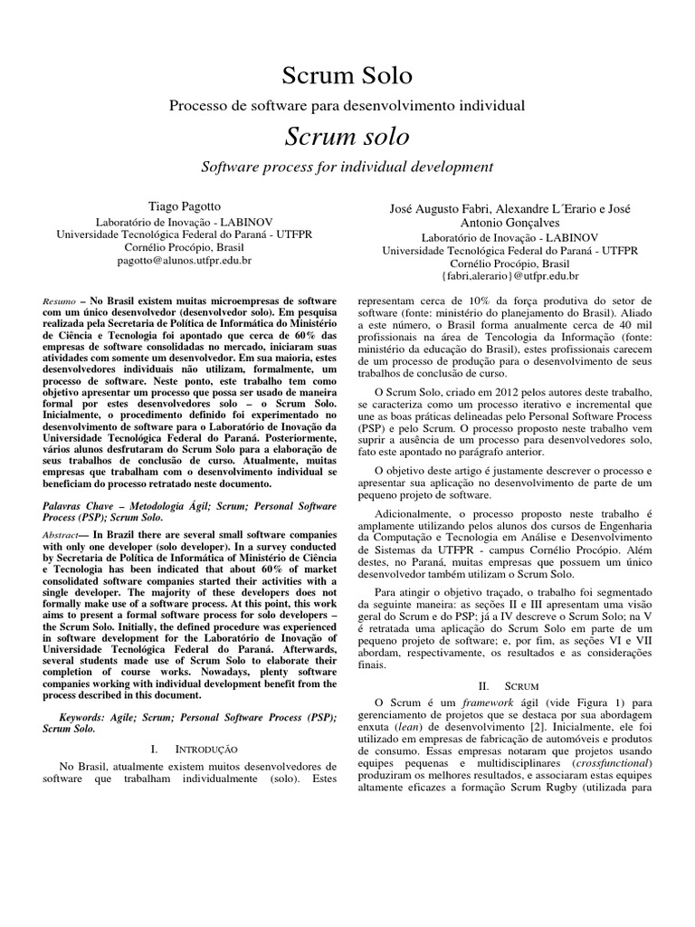 Scrum Solo | PDF | Business | Informática