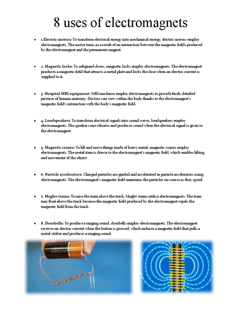 Electromagnet Applications Explained | PDF