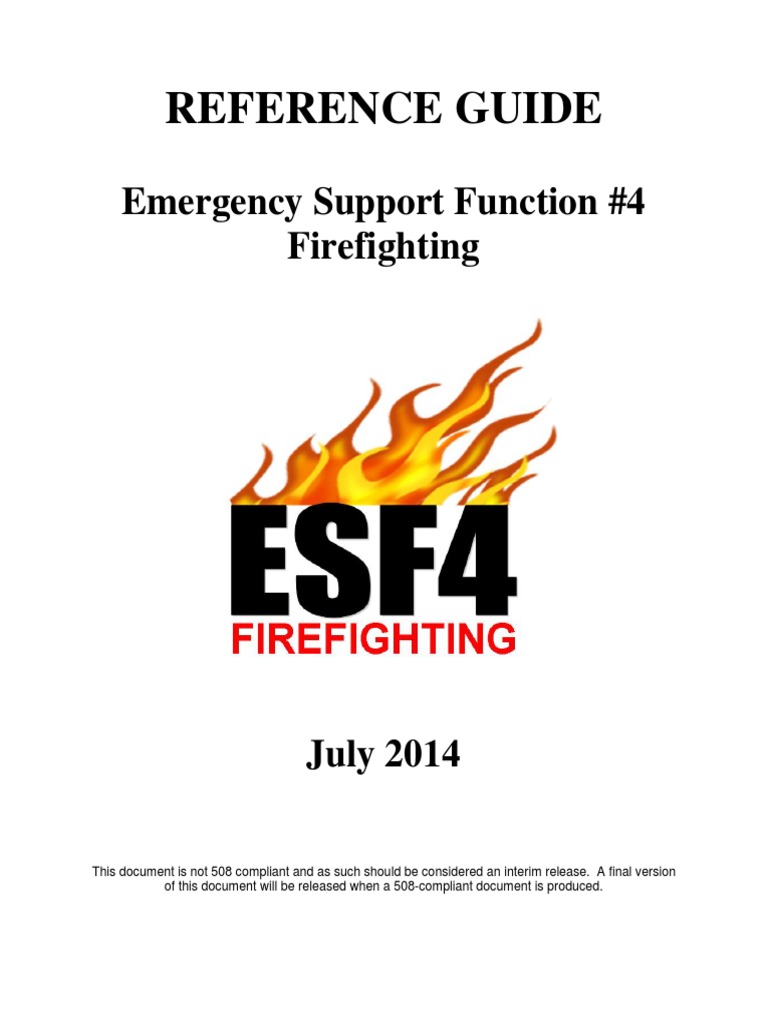 ESF #4 Firefighting Reference Guide | PDF | Federal Emergency ...