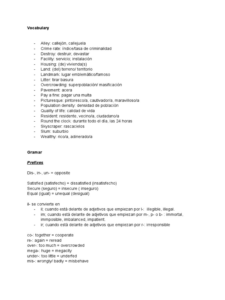 Adjetivos que inician con M | PDF