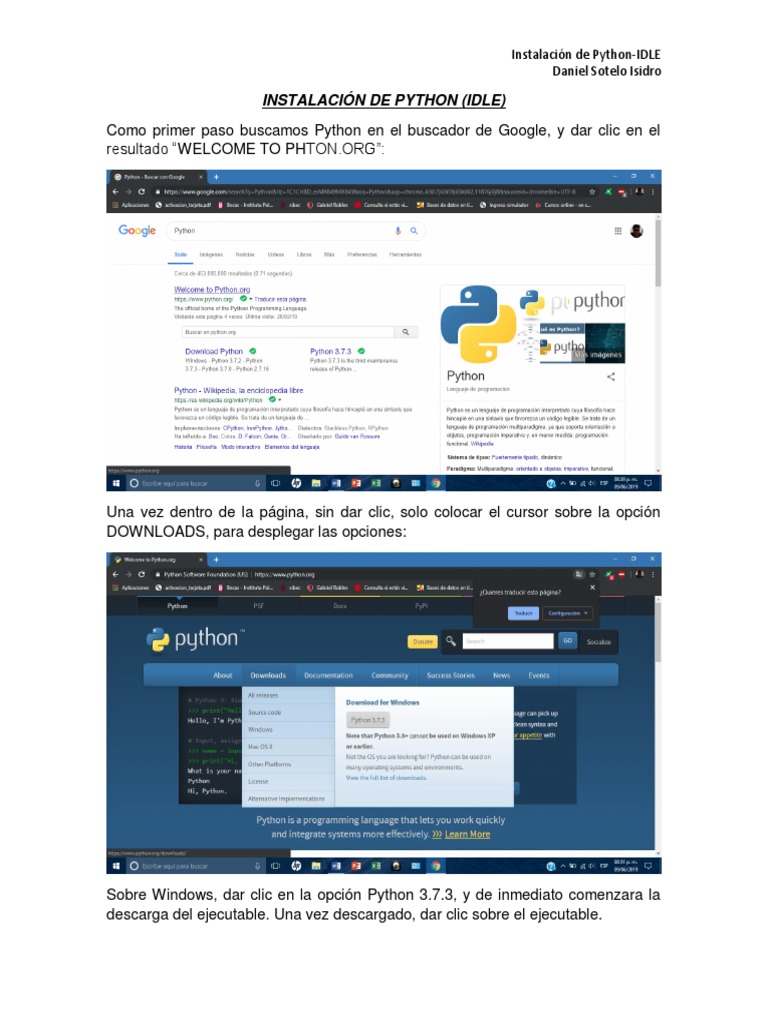 Guía de Instalación de Python-IDLE | PDF | Python (lenguaje de ...