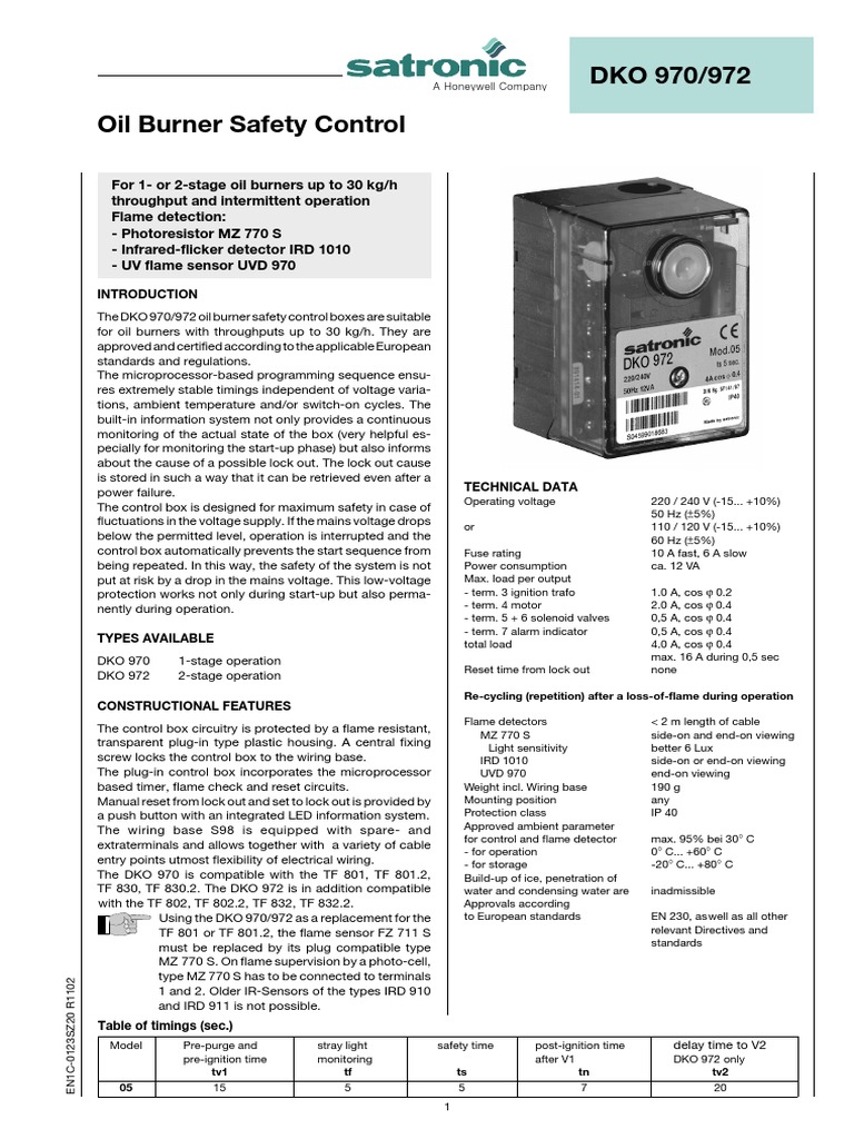 Satronik DKO 970,972 (EN) | PDF | Mains Electricity | Fuse (Electrical)
