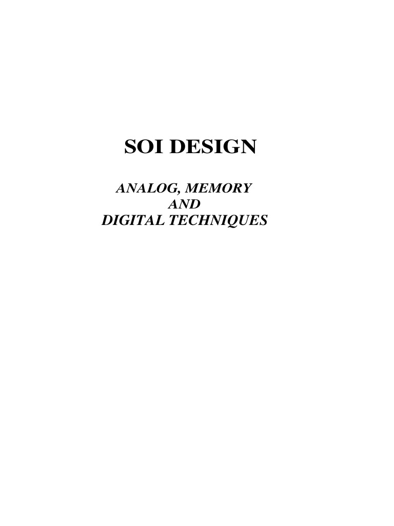 Soi Design: Digital Techniques | PDF | Dynamic Random Access Memory ...