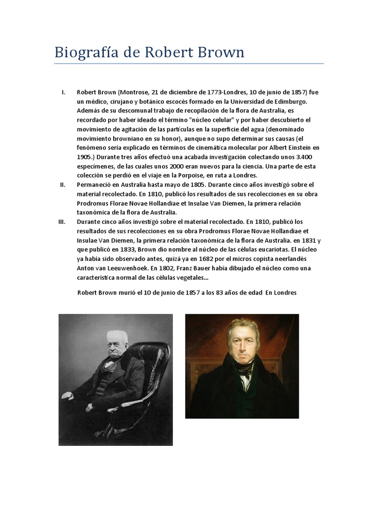 Biografía de Robert Brown | PDF