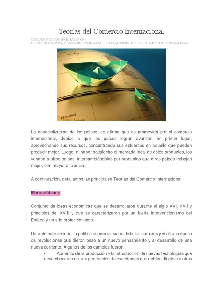Teorías Del Comercio Internacional - Manual de Comercio Internacional | PDF | John Maynard ...