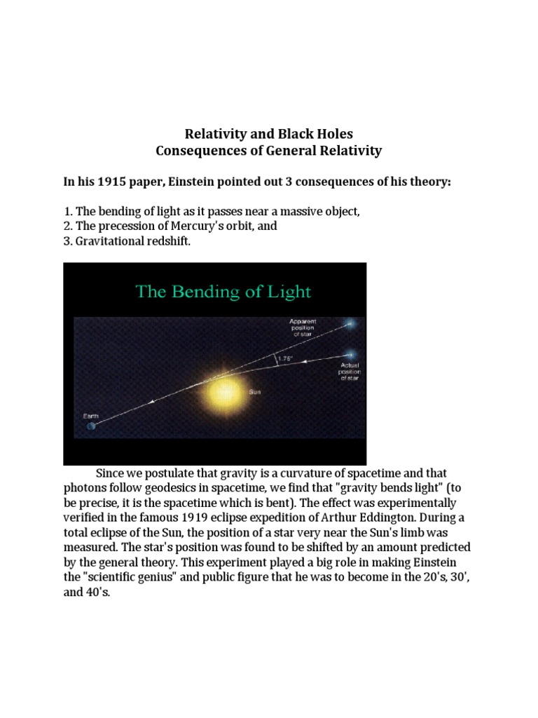 Relativity and Black Holes | PDF | General Relativity | Gravity
