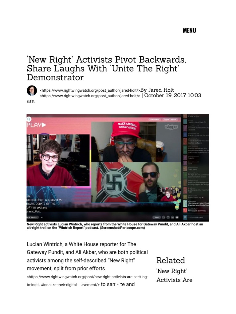 'New Right' Activists Pivot Backwards, Share Laughs With 'Unite The ...