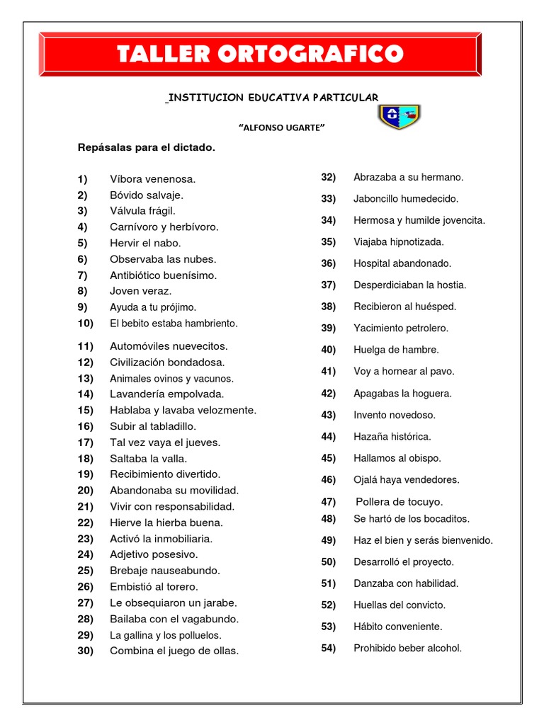 Taller Ortografico 4 | PDF