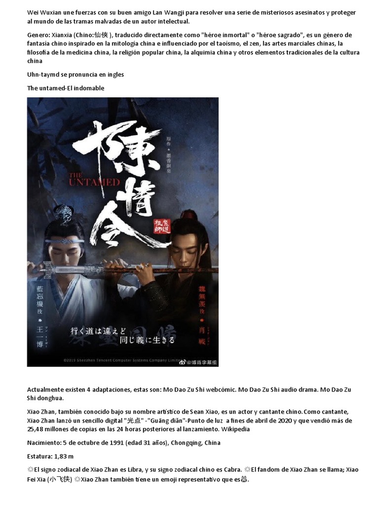 Info de La Serie The Untamed | PDF