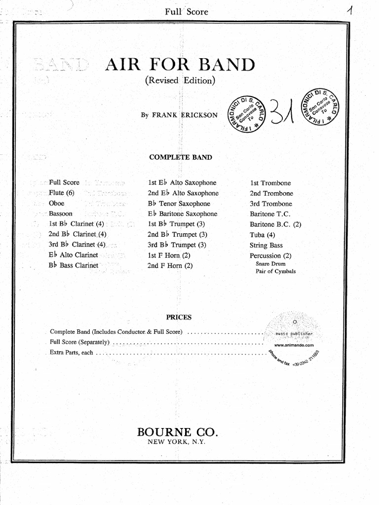 Air For Band - Full Score | PDF