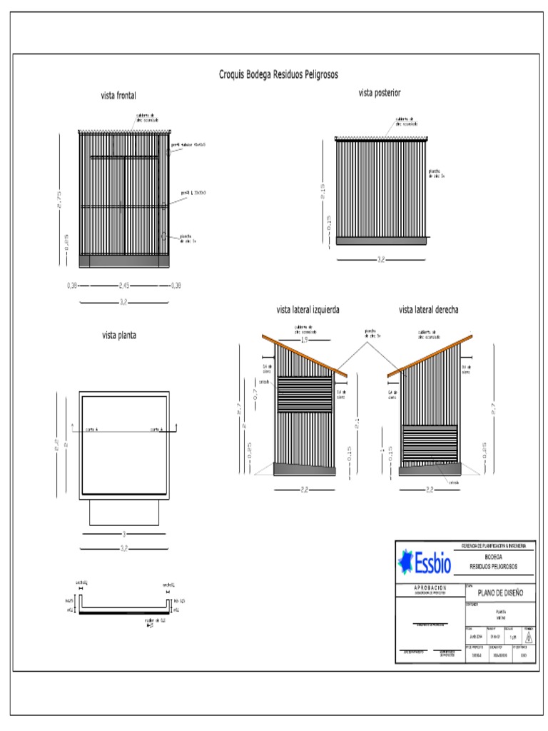 Anexo 4.2. Plano de Planta y Elevaciones Bodegas Residuos Peligrosos | PDF