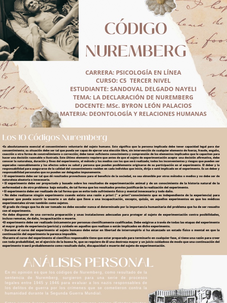 CÓDIGO NUREMBERG | PDF | Experimentar | Etica Aplicada