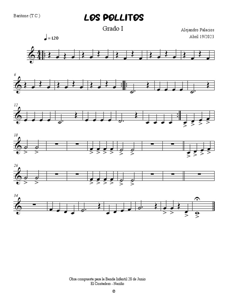 LOS POLLITOS - Baritone TC | PDF