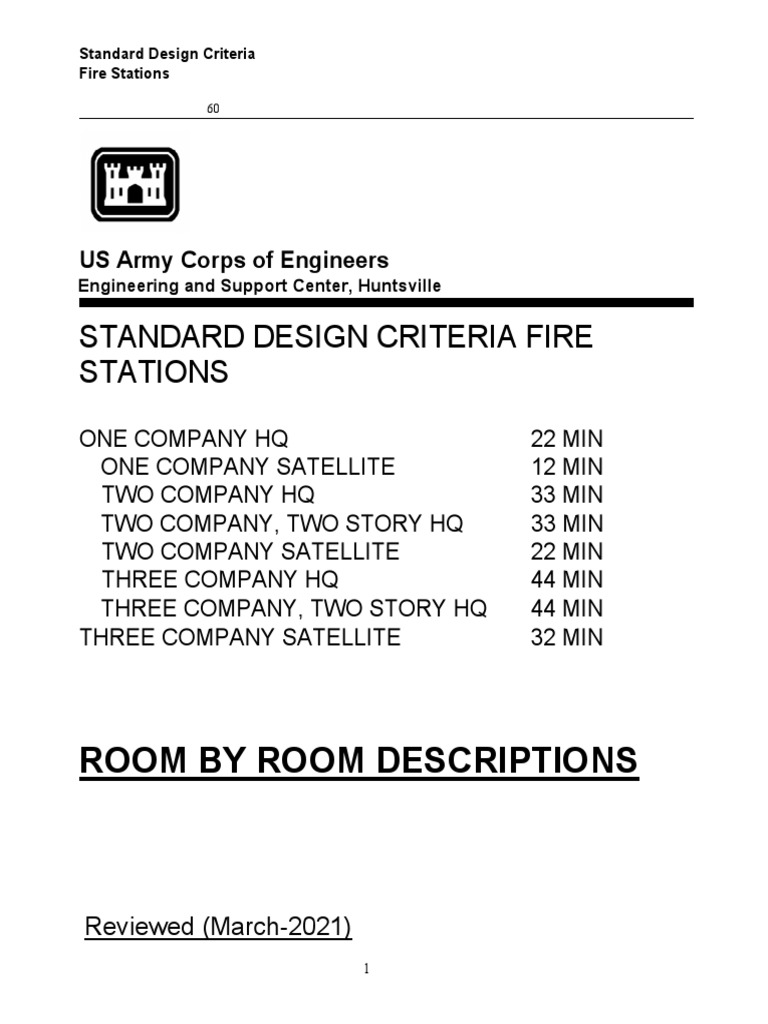 Standard Design Fire Station Mar2021 | PDF | Wall | Door
