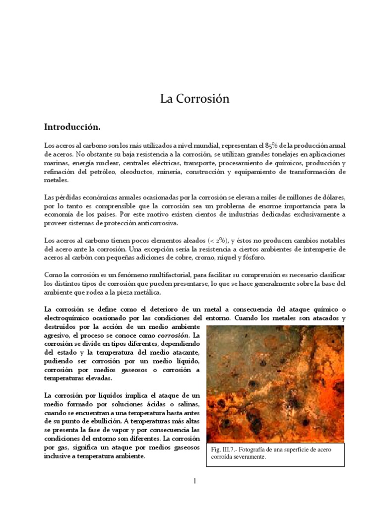 Corrosión en Aceros al Carbono | PDF | Corrosión | Acero inoxidable