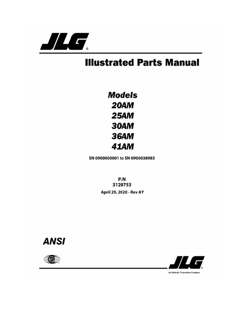 AY 20AM, 25AM, 30AM, 36AM, 41AM JLG Parts English | PDF | Axle | Wheel