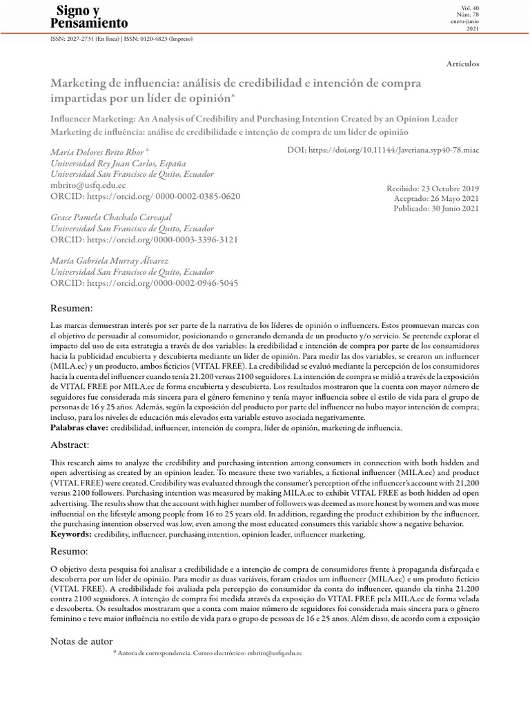 Influencer Marketing An Analysis of Credibility and Purchasing ...