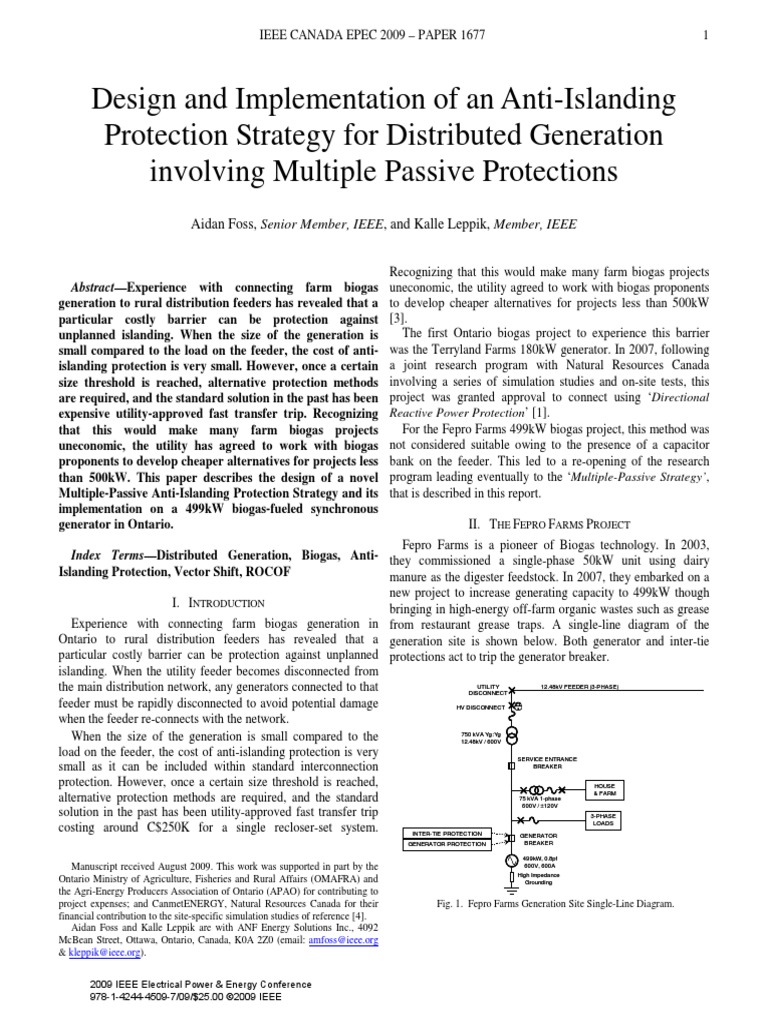 Design and Implementation of An Anti-Islanding Protection Strategy For ...