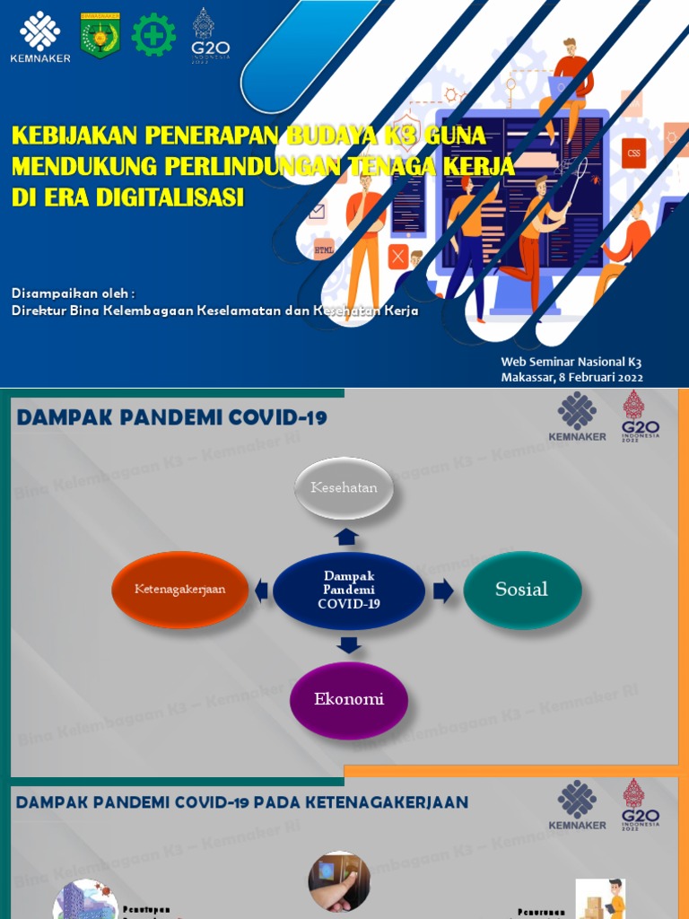 Paparan Direktur Bina Kelembagaan K3 - Webinar Sulsel - 080222 | PDF
