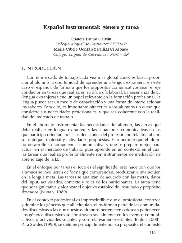 Español Instrumental | PDF | Maestros | Aprendizaje