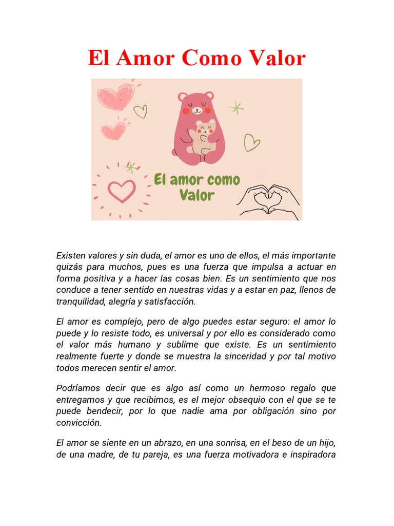 El Amor Como Valor | PDF
