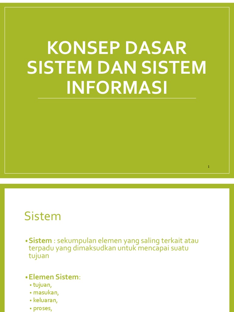 Pertemuan 3 Konsep Dasar Sistem Dan Sistem Informasi | PDF