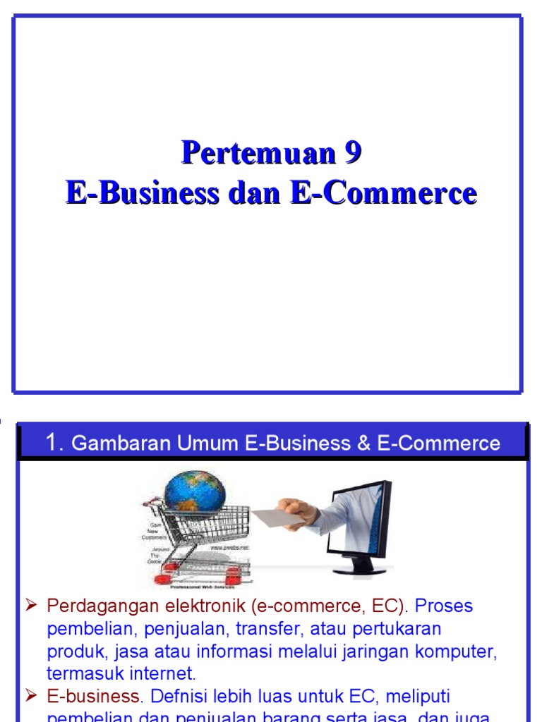 Pertemuan 9 E Business - Dan - E Commerce | PDF | Komputer | Teknologi & Rekayasa