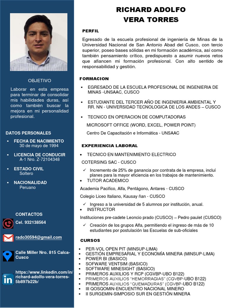 Richard Vera - CV | PDF | Business