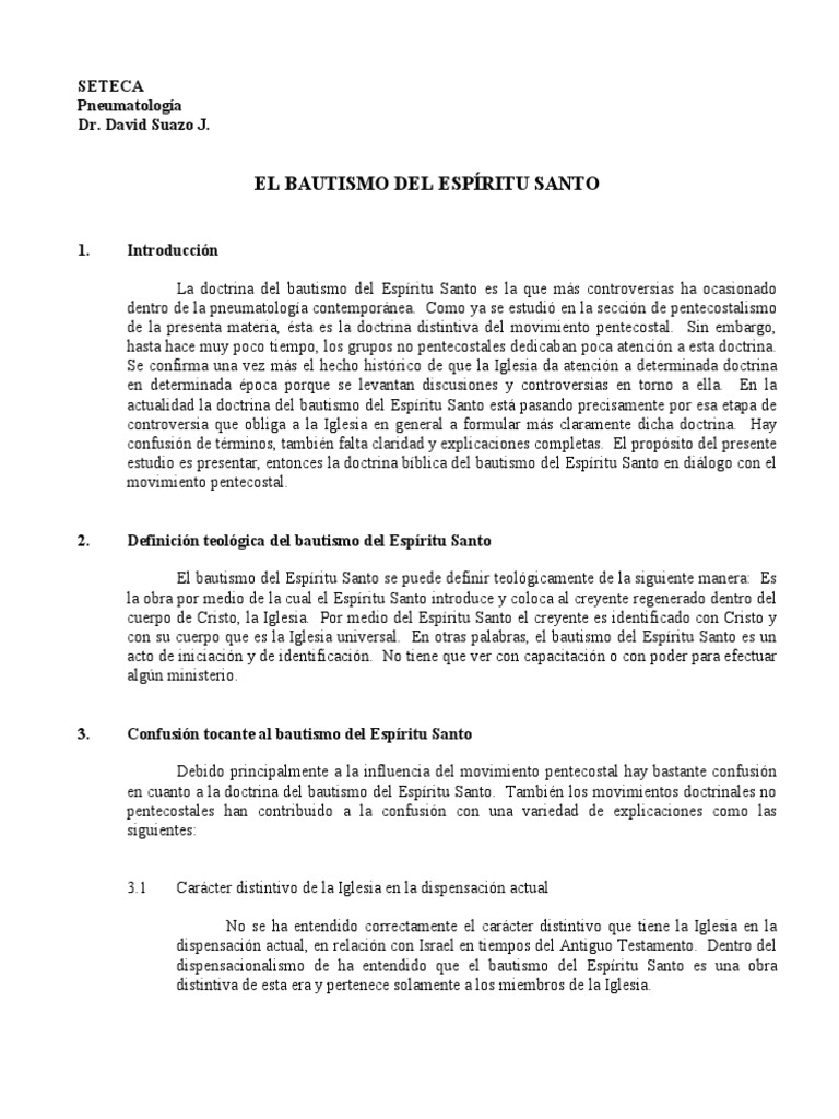 4 El Bautismo Del Esp+¡Ritu Santo-David Suazo | PDF | Bautismo Con El Espiritu Santo | Bautismo