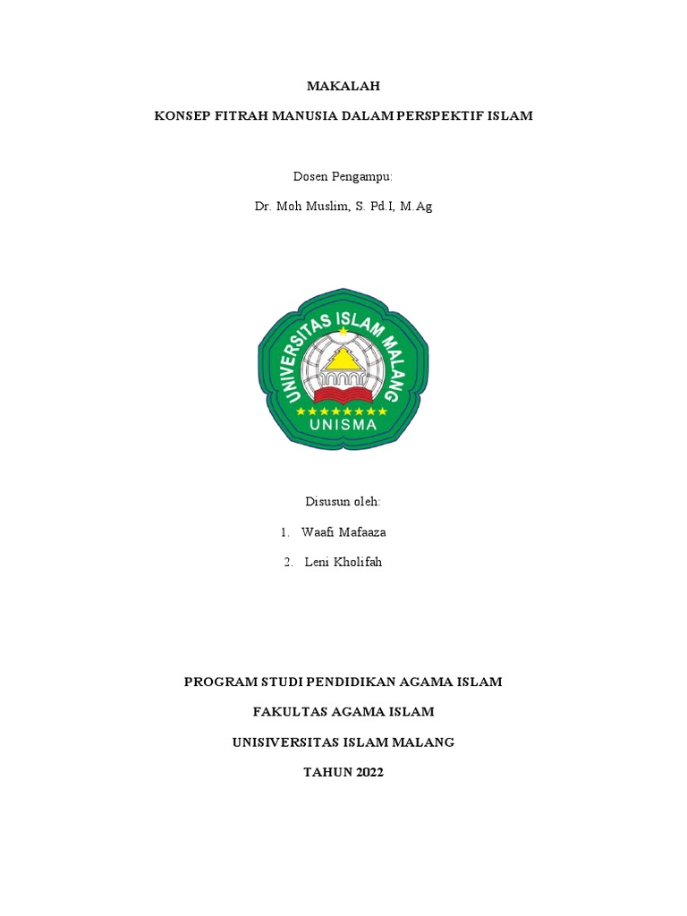 Konsep Fitrah Manusia Dalam Perspektif Islam | PDF