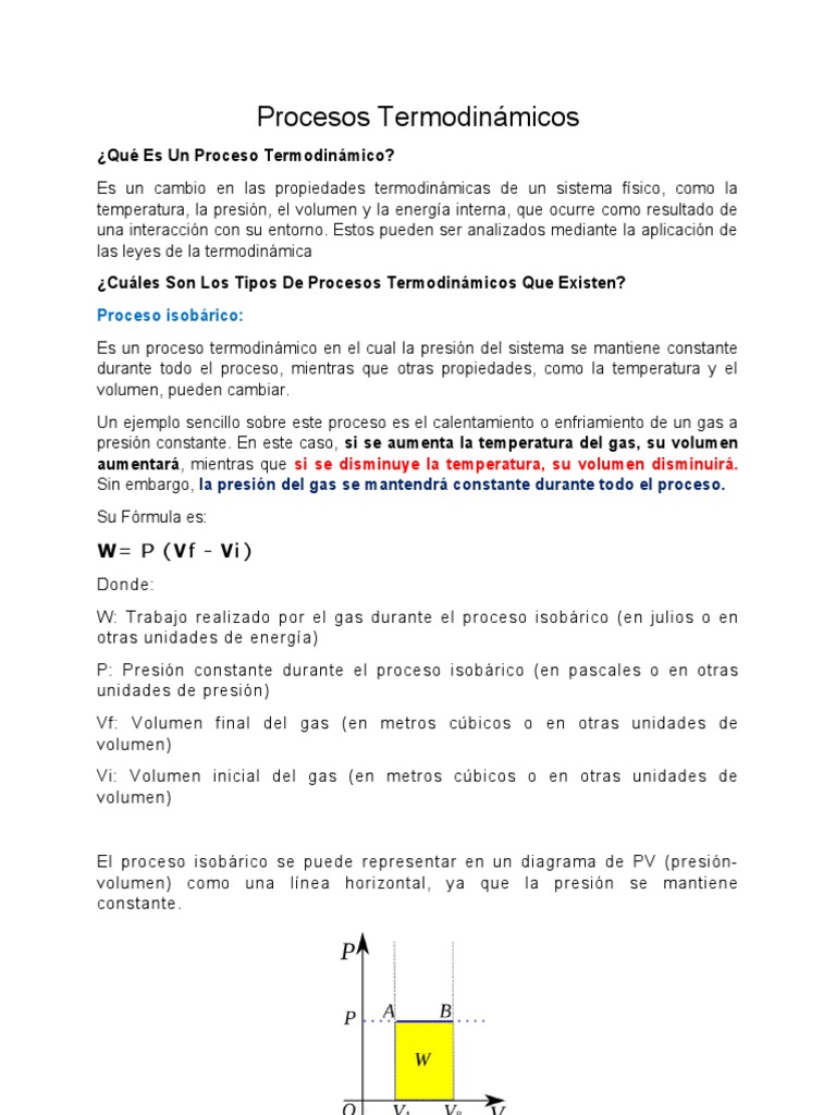 Procesos Termodinamicos | PDF | Termodinámica | Gases