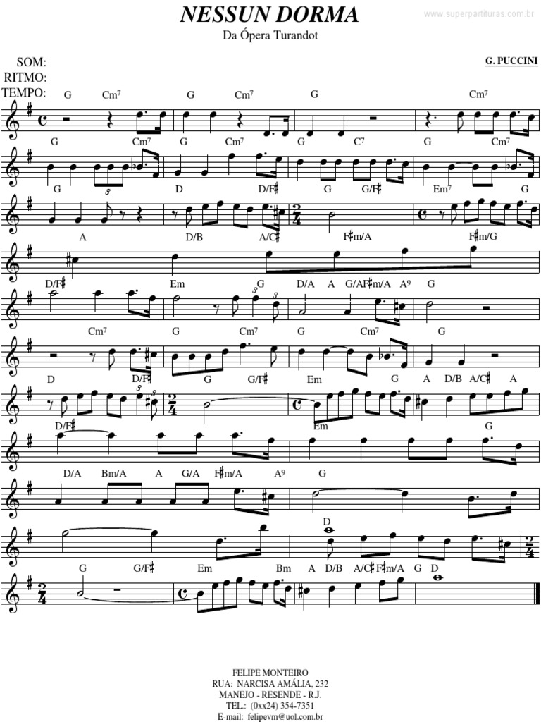 Nessum Dorma | PDF
