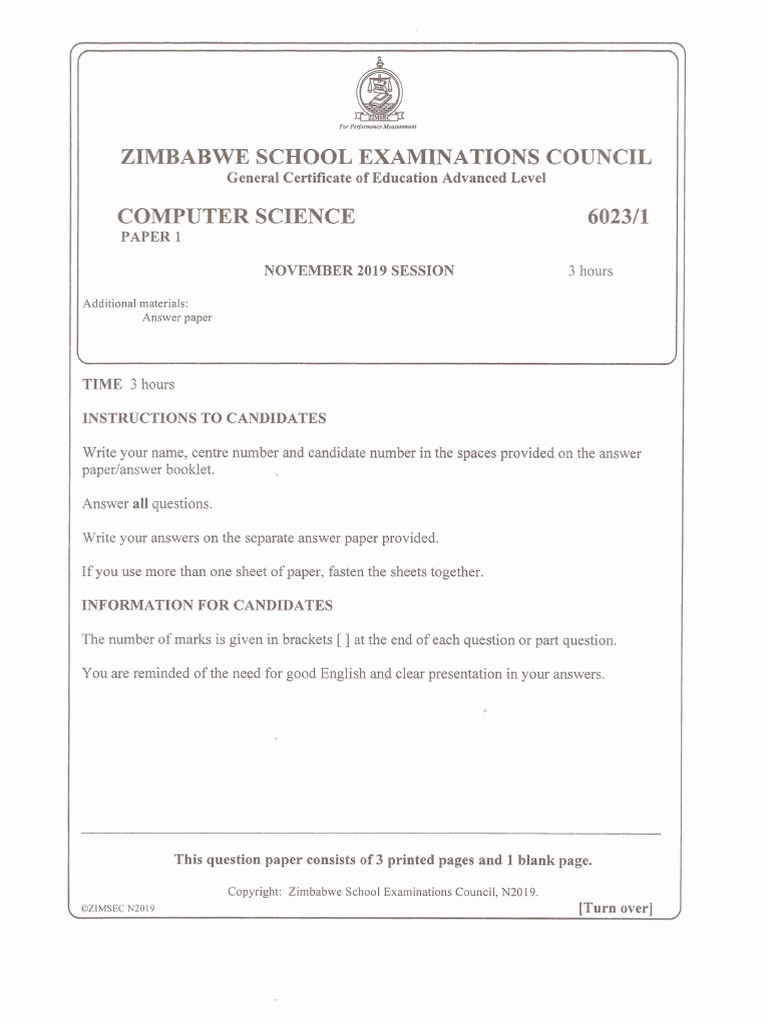 2019 Paper 1 | PDF | Internet Protocol Suite | Computing