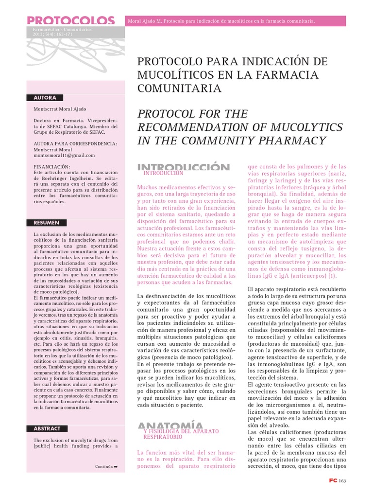 MUCOLITICOS | PDF | Bronquitis | Tos