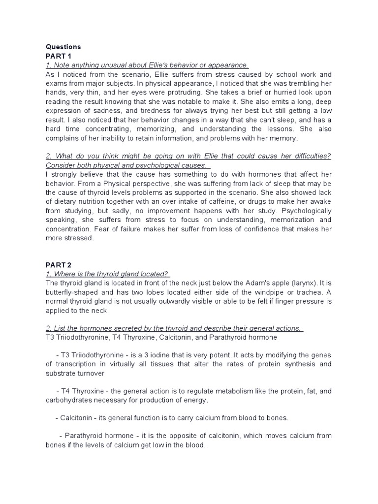 Anatomy. Case Study. It's Just Stress | PDF | Thyroid Stimulating ...