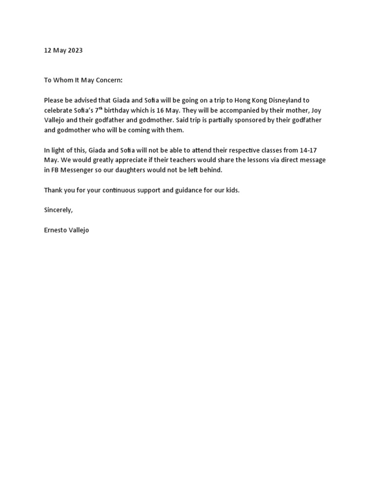 Letter of Advisement | PDF