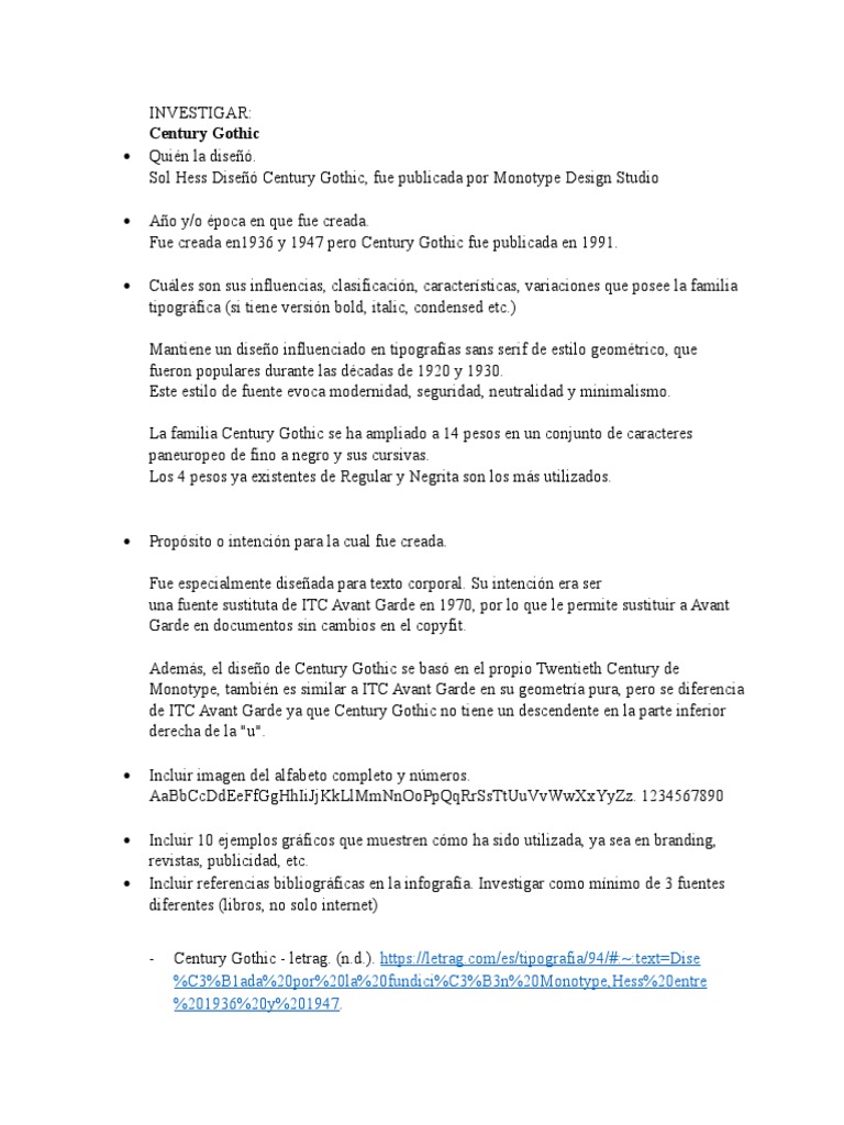 Century Gothic | PDF | Tipos de letra monotipo | Escritura