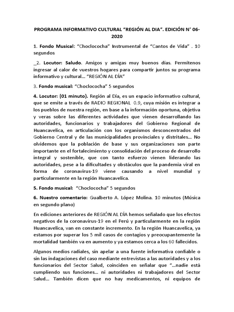 Archivo Programa Informativo Cultural | PDF