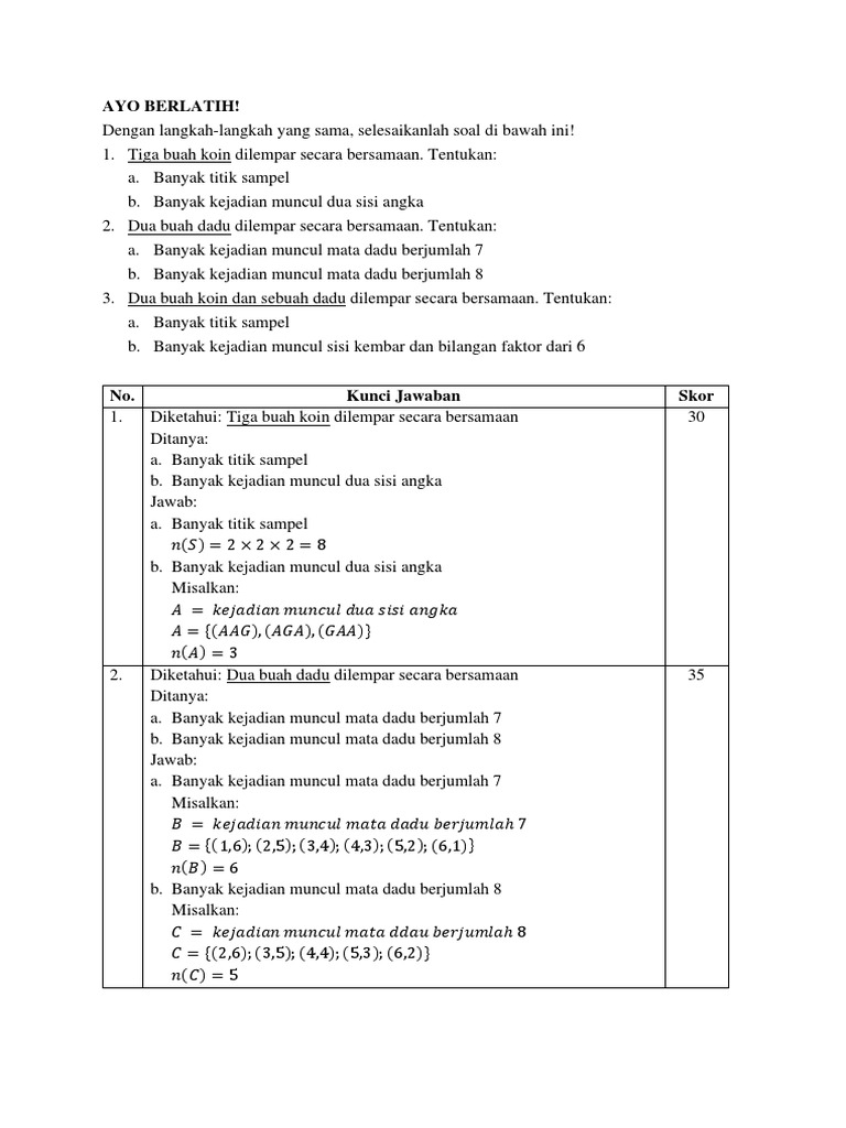 Soal Mandiri - Peluang Pertemuan 1 | PDF