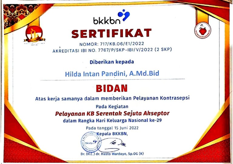 Sertifikat BKKBN | PDF