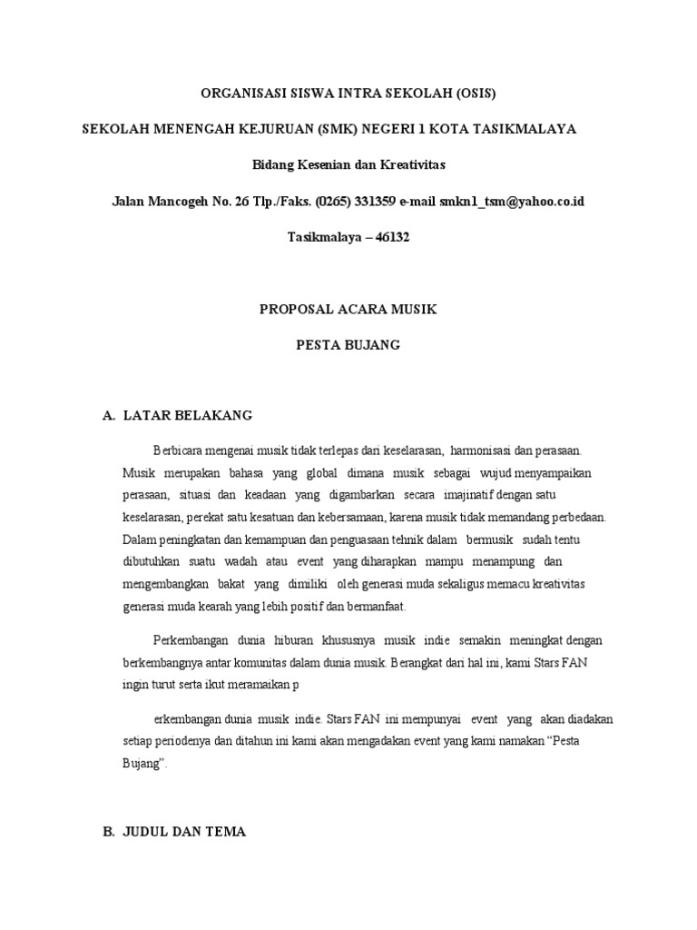 Proposal Konser Musik | PDF | Seni