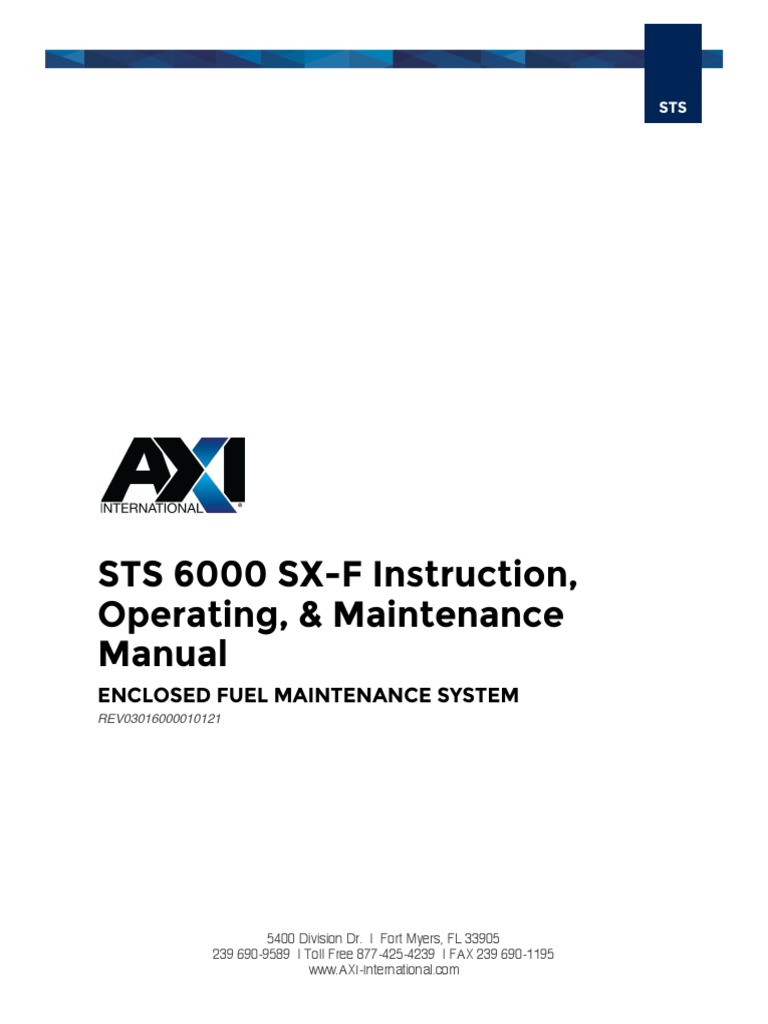 STS 6000 SX-F - Manual | PDF | Valve | Pump