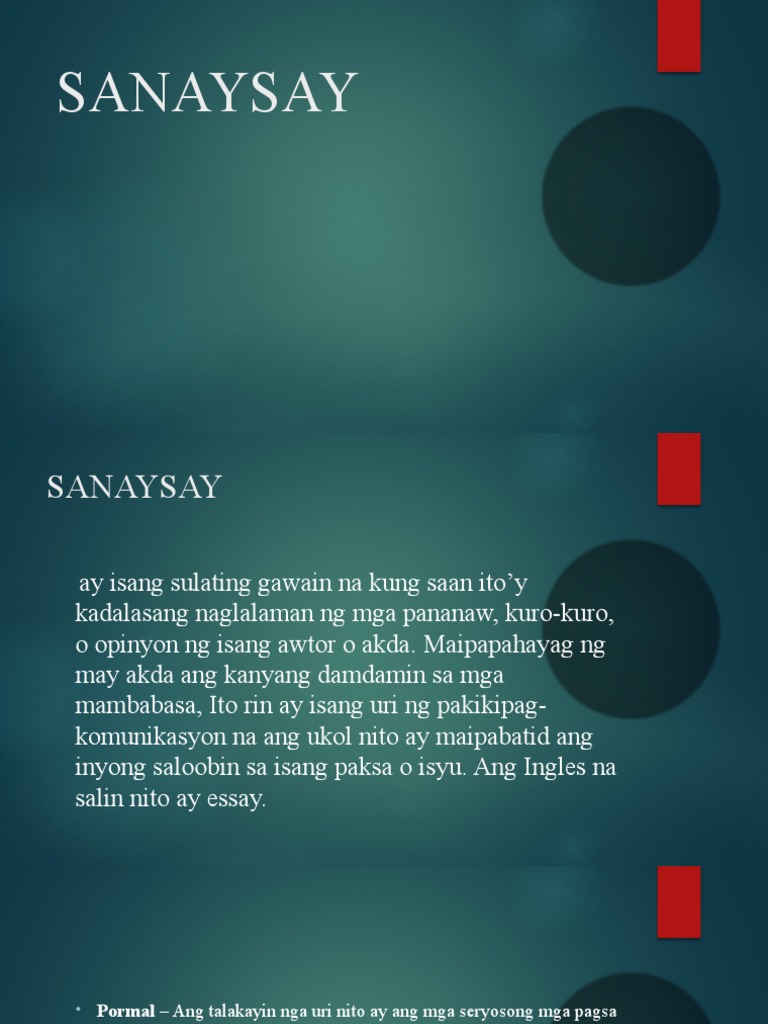 SANAYSAY | PDF