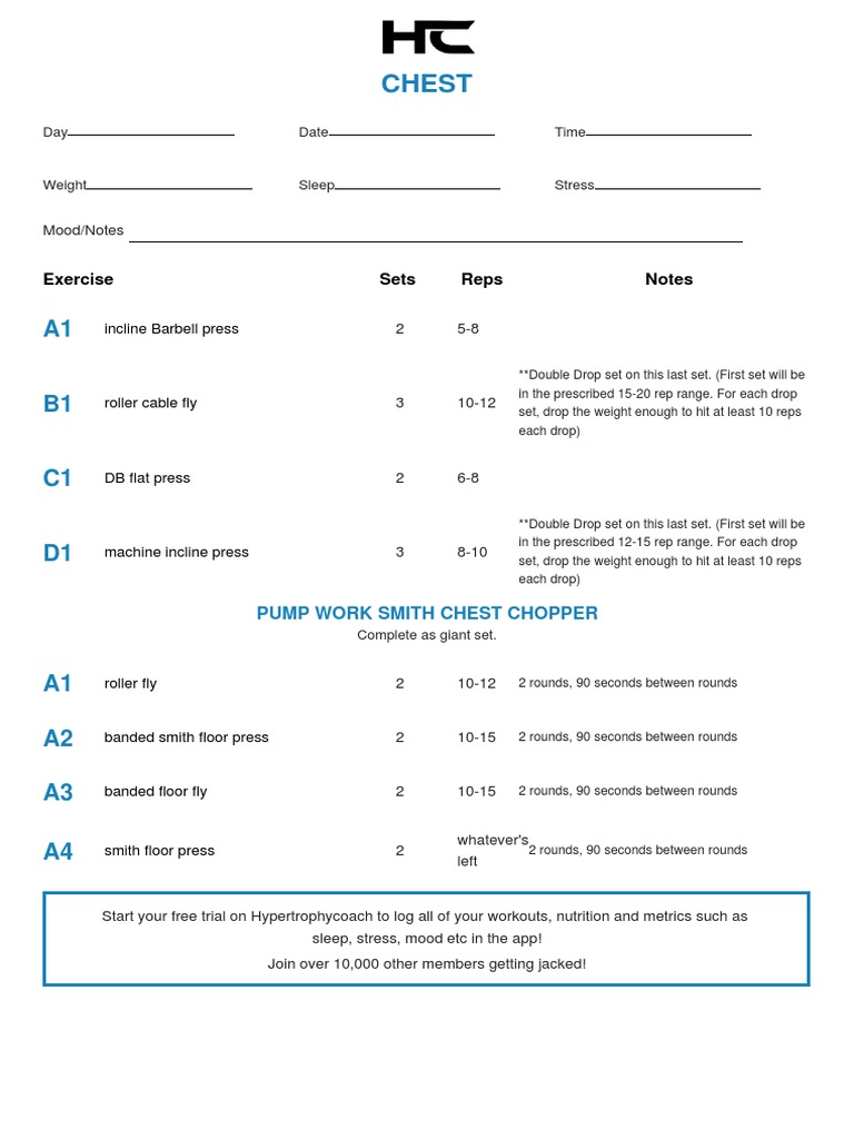 Pec Augmentation Work Out | PDF