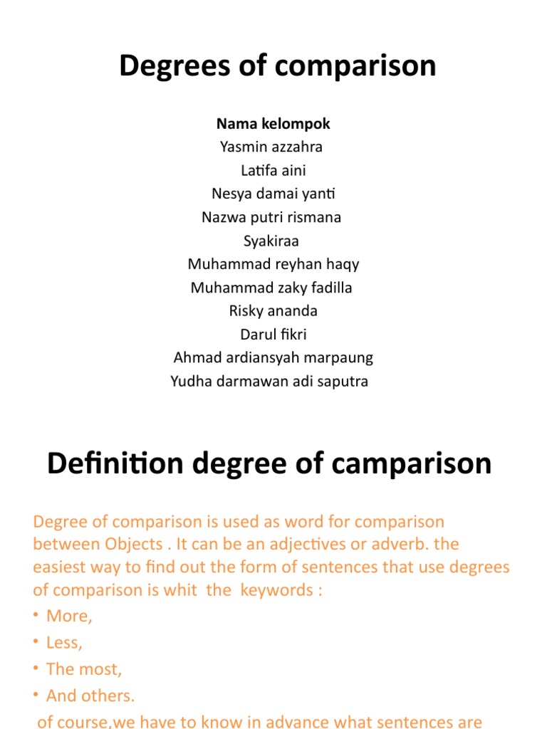 Understanding Degrees of Comparison | PDF | Language Mechanics ...