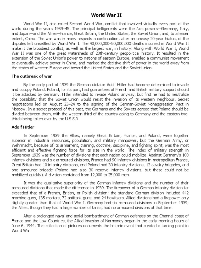 World War II | PDF | Division (Military) | Blitzkrieg