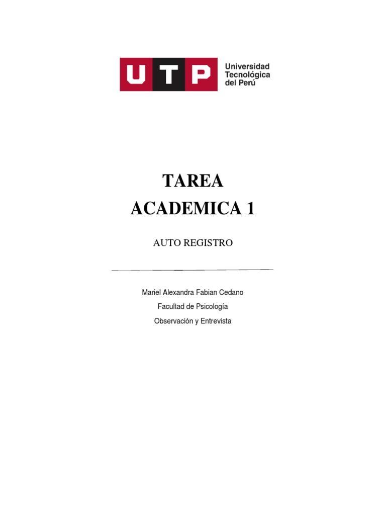 Caratula TA1 | PDF | Relaciones personales, crianza y desarrollo personal | Ciencia y matemáticas