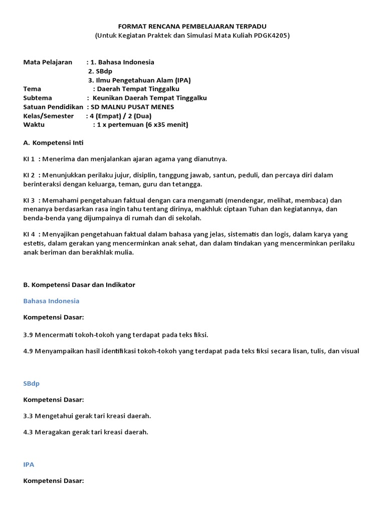 RPP Kelas Iv | PDF | Karier & Perkembangan