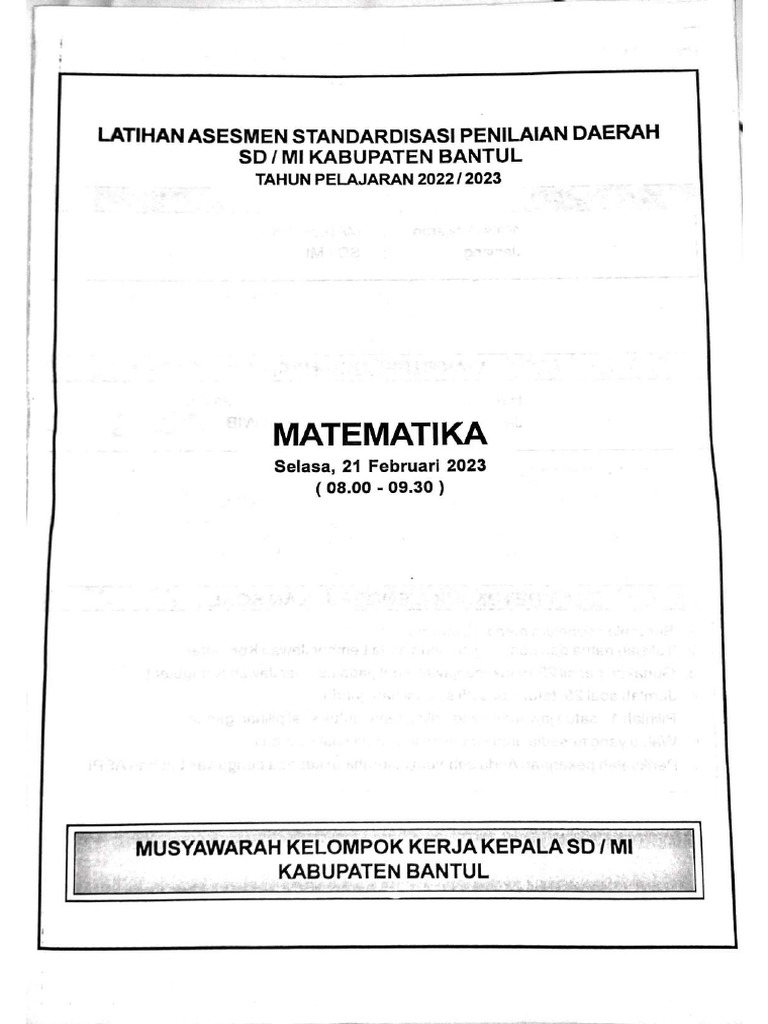 To 1 MTK Kab Bantul | PDF