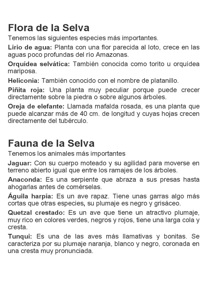 Flora de La Selva Peruana | PDF